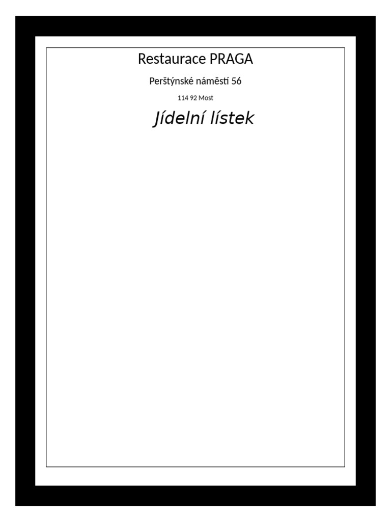 Restaurace PRAGA | PDF