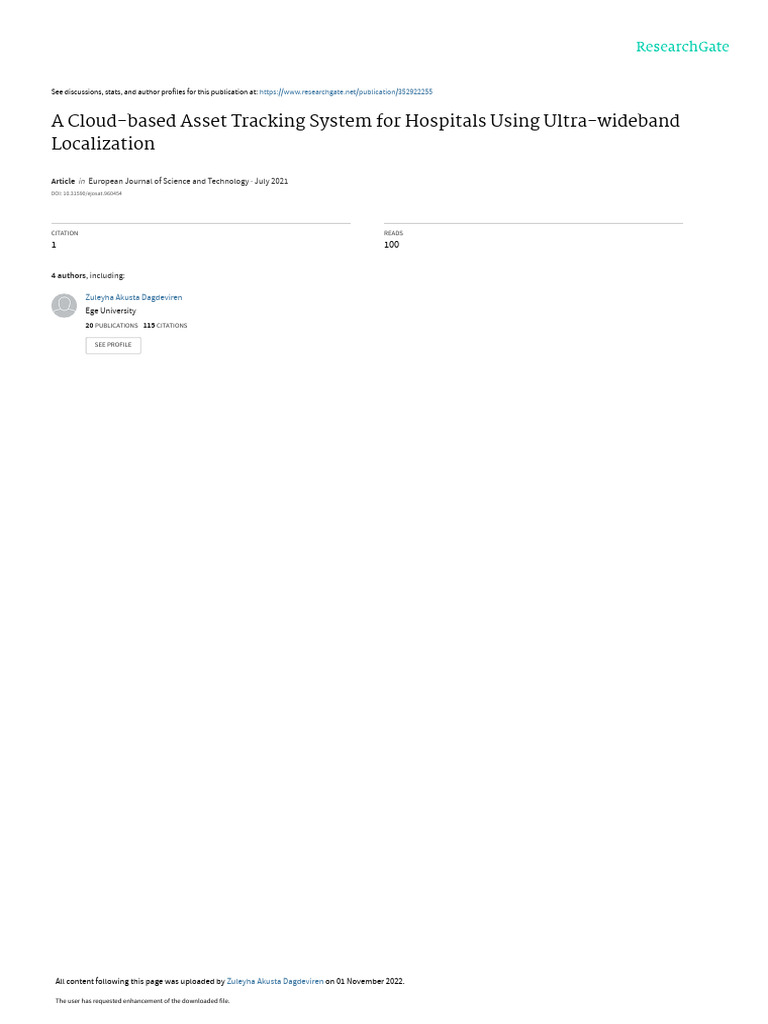 A Cloud-based Asset Tracking System for Hospitals | PDF | Internet Of ...
