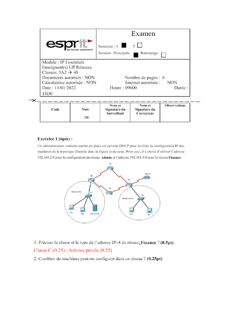 Examen QCM-IP Essentials | PDF