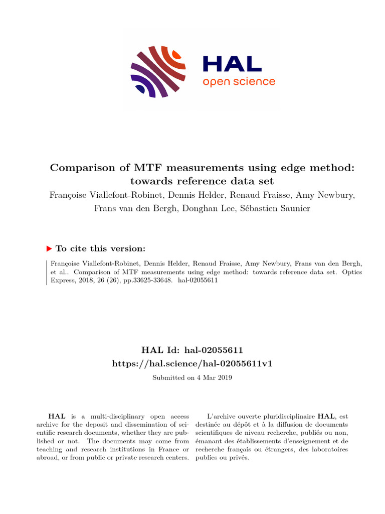 How To Calculate MTF Slant Edge Method | PDF | Optical Resolution | Signal To Noise Ratio