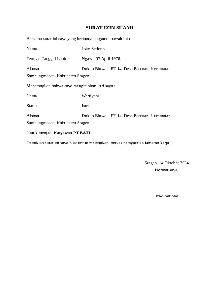 Surat Izin Suami Pdf