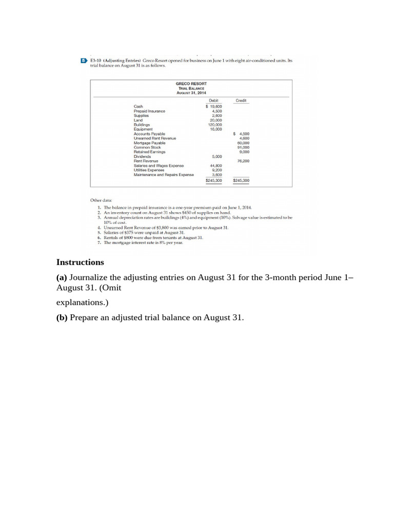 Trial Balance Exercise | PDF