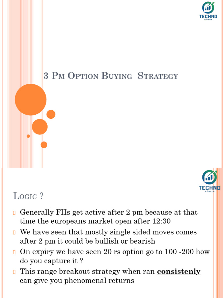 3 PM Option Buying Strategy Guide | PDF | Algorithmic Trading | Market ...