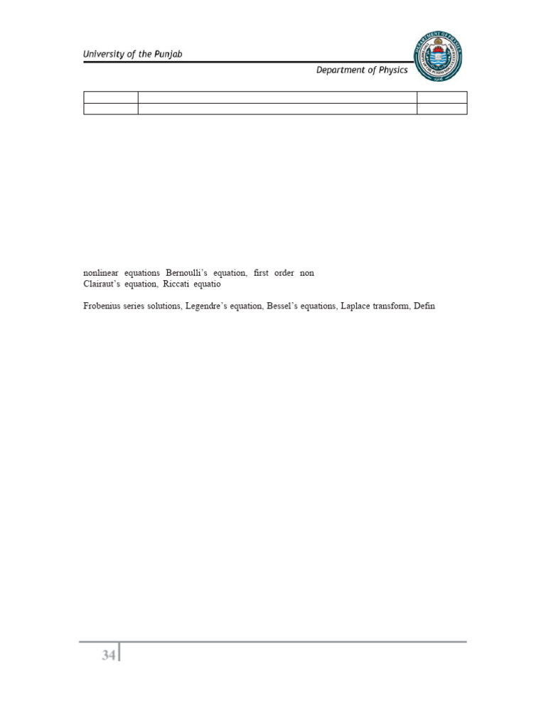 Differential Equations Course Syllabus | PDF | Equations | Ordinary ...