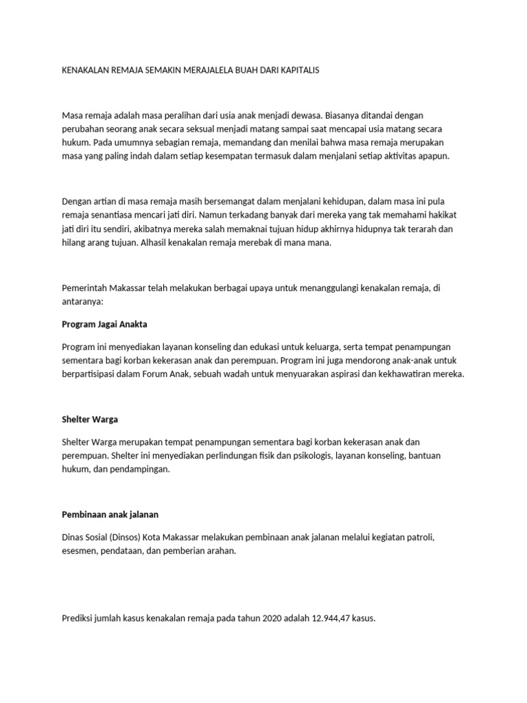 KENAKALAN REMAJ-WPS Office | PDF | Kesehatan Holistik