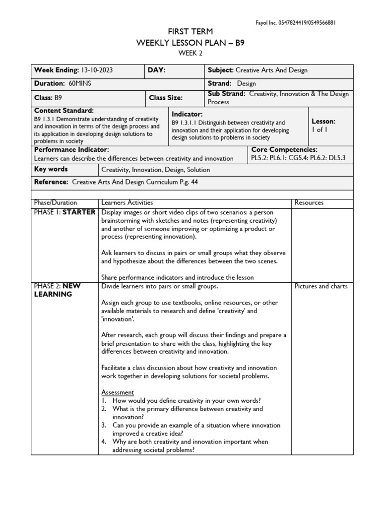 B9-CAD-WK2 | PDF | Creativity | Improvisation