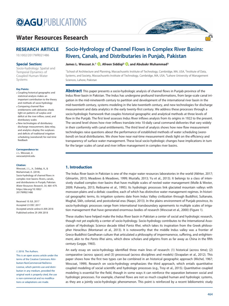 Socio-Hydrology in Punjab's River Systems | PDF | Indus River | Kashmir