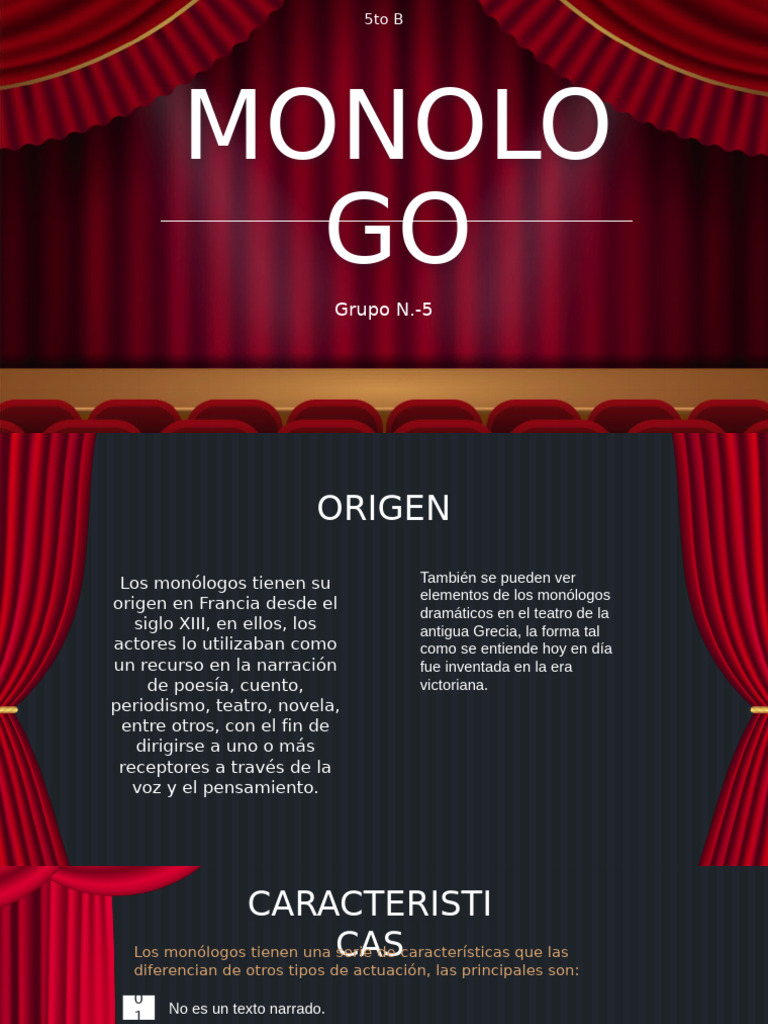 Monologo PRESENTACION | PDF | Monólogo | Teatro