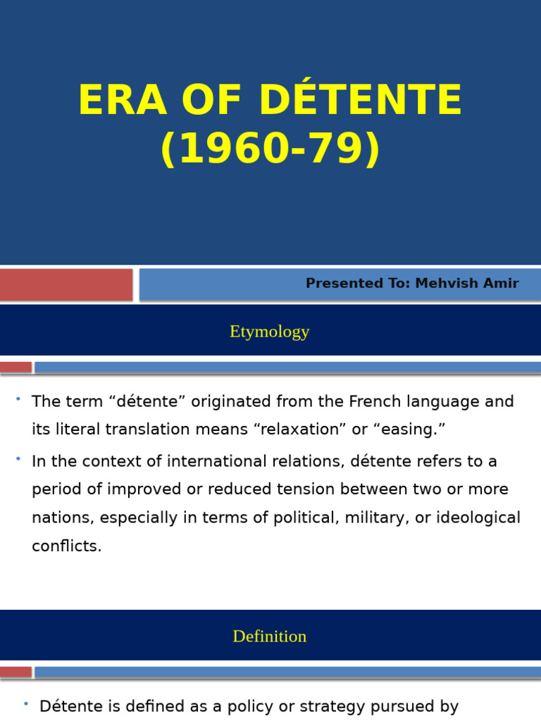 Detente Era | PDF | Cold War | Government