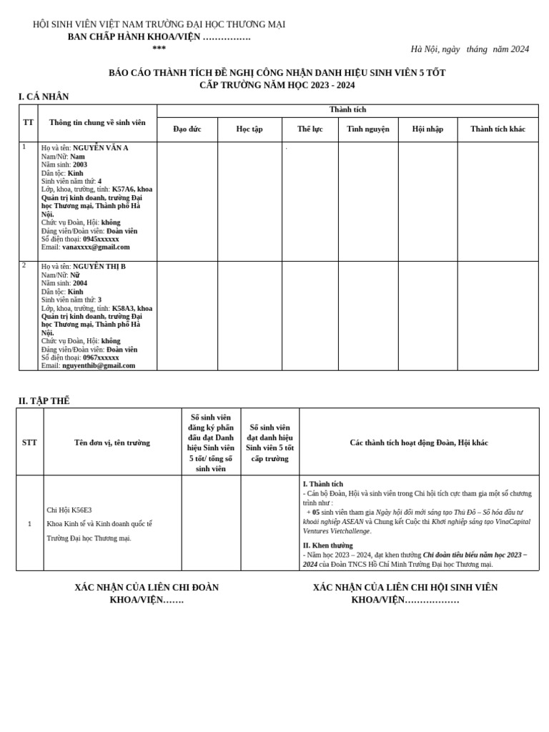 Mẫu 03 - Trích Ngang Bctt | PDF