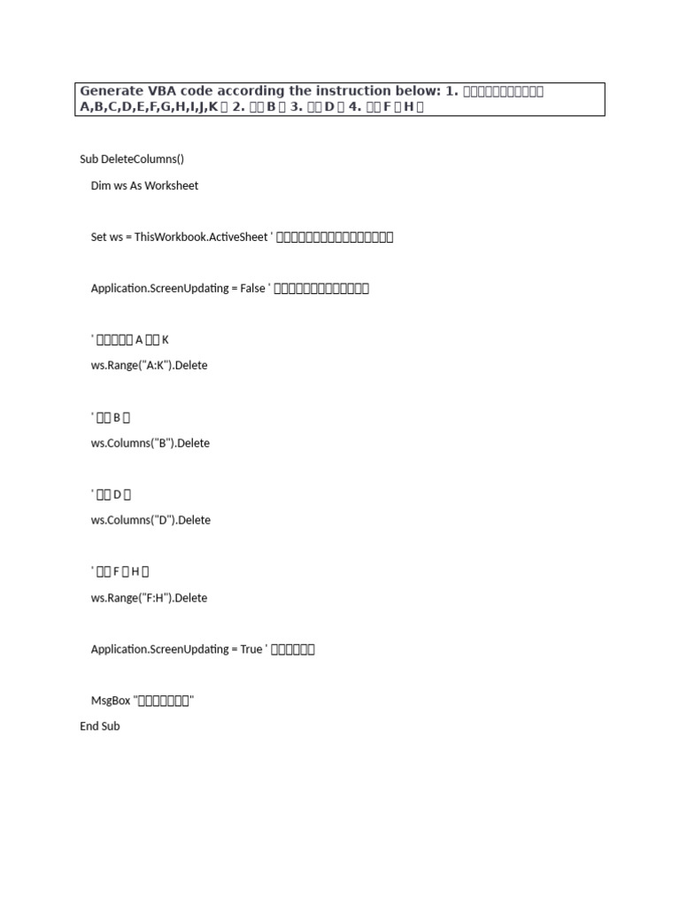 Generate VBA Code | PDF
