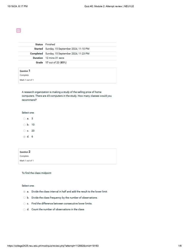 Statistical Analysis - Q2.1 | PDF | Frequency
