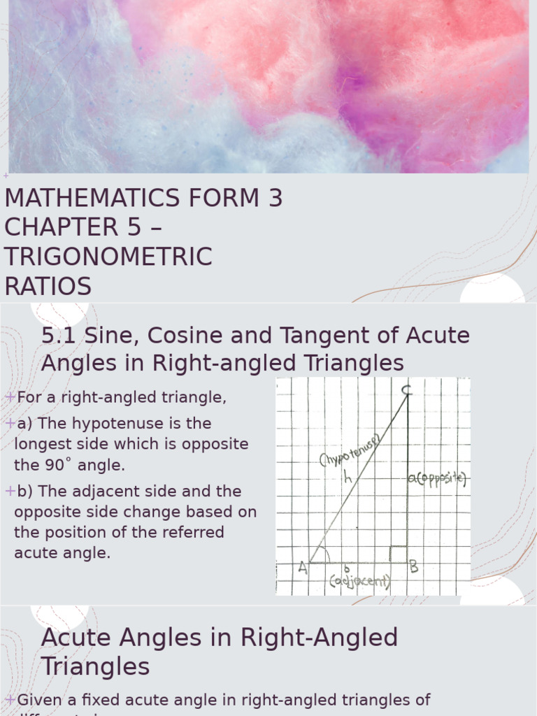 Mathematics Form 3 - Chapter 5 Trigonometric Ratios | PDF | Technology ...