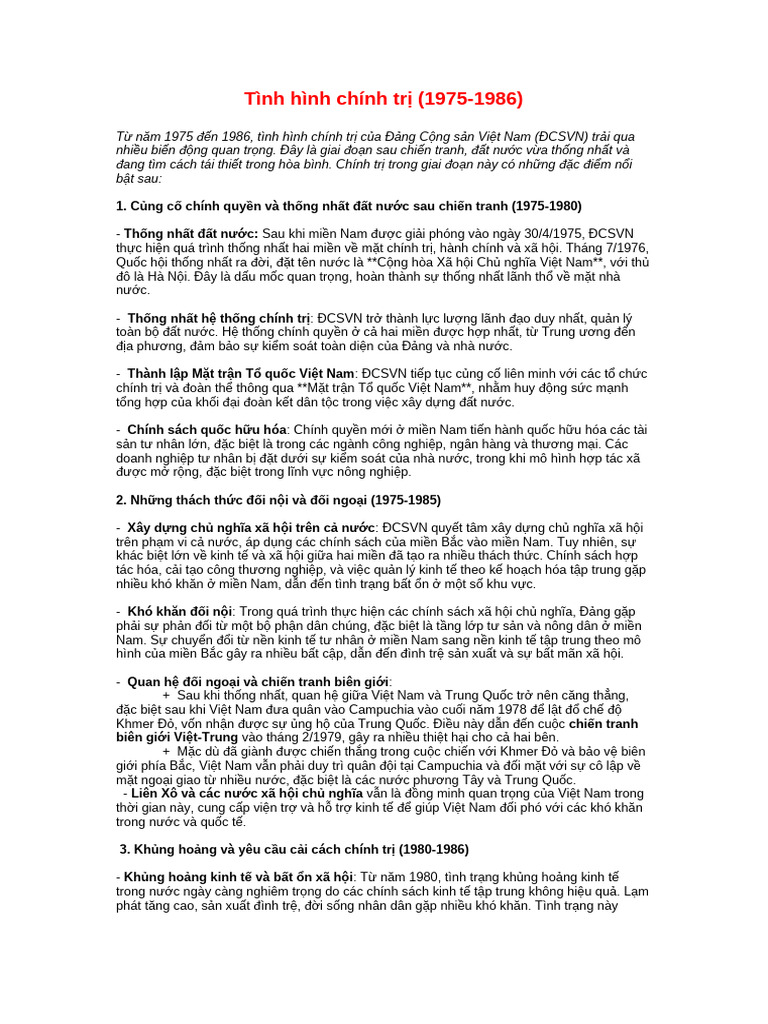 ChinhTri KinhTe 1975 1986 | PDF