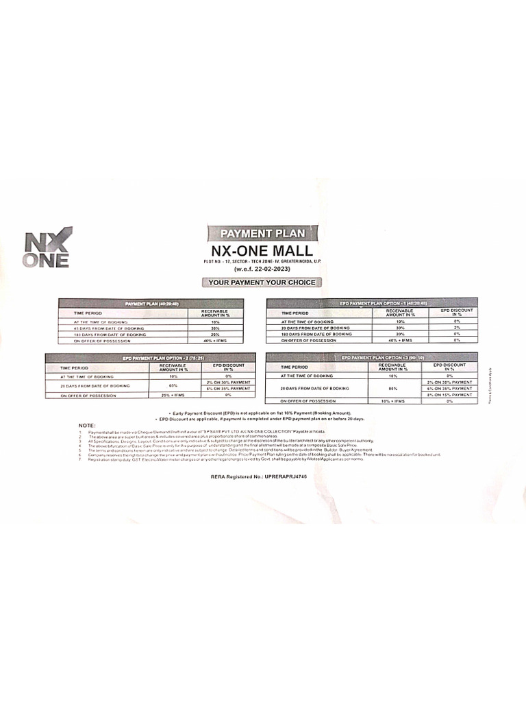 Nx Mall Payment Plan | PDF