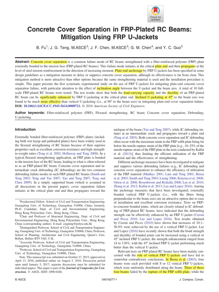 2017 Concrete Cover Separation in FRP-Plated RC Beams - Mitigation ...