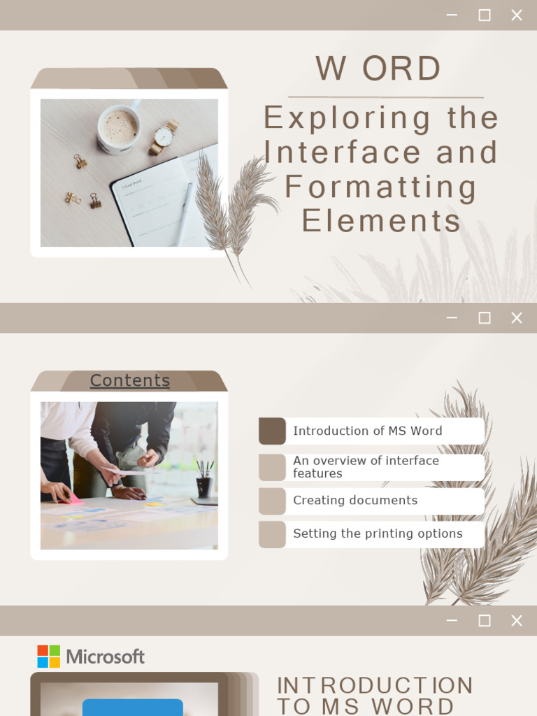 2.1 Exploring The Interface and Formatting Elementsin MS Word | PDF ...