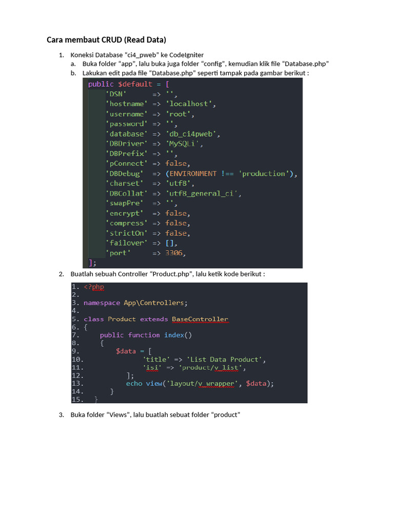 Cara membuat CRUD-Tampil Data | PDF