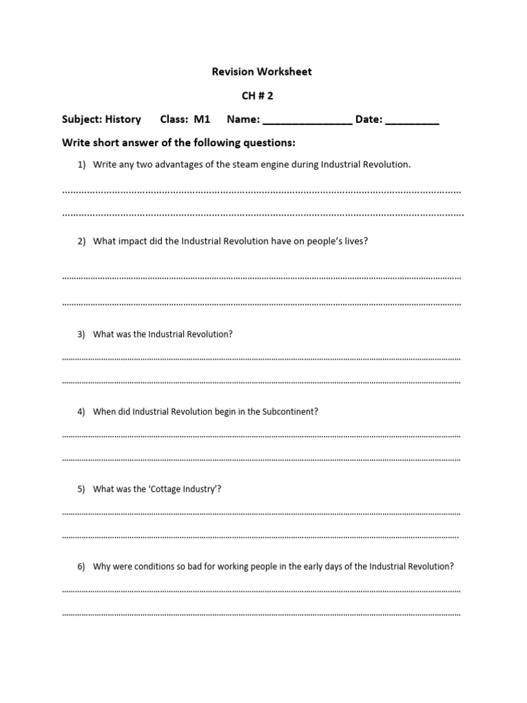 M1 History Worksheet 2 | PDF