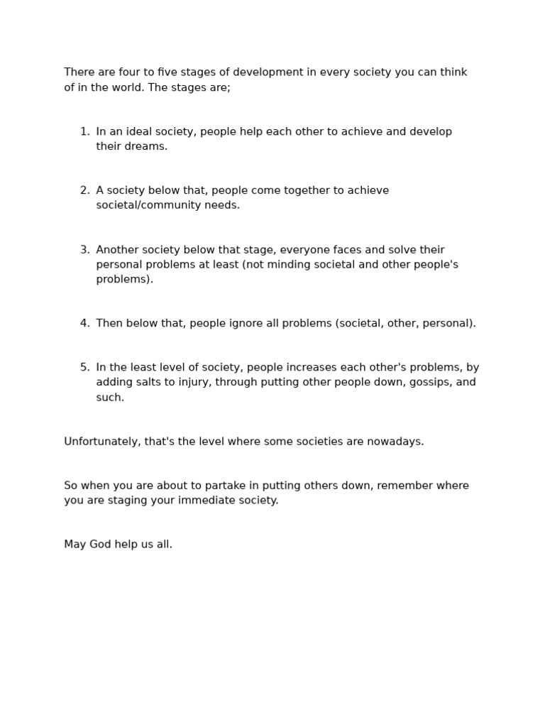Stages of Societal Development | PDF