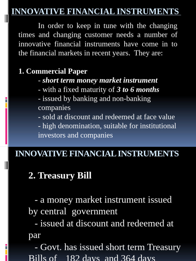 1.3 Innovative Financial Instruments | PDF | Bonds (Finance) | Option ...