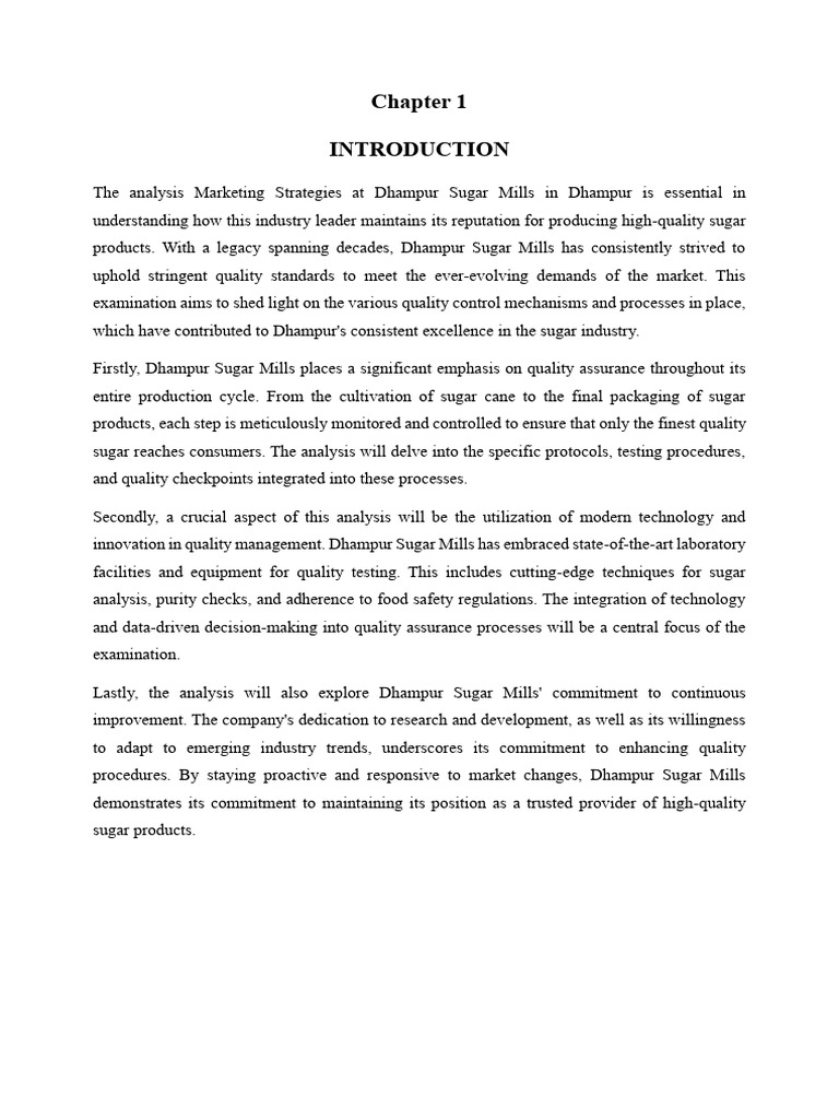 Dhampur Sugar's Quality Assurance Insights | PDF | Swot Analysis ...