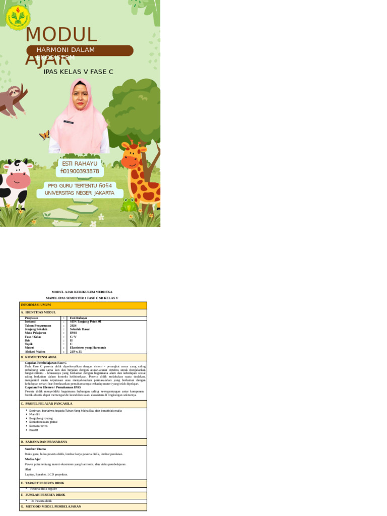 Contoh Modul Ajar Untuk Ukin 1 40 Compressed 1 | PDF