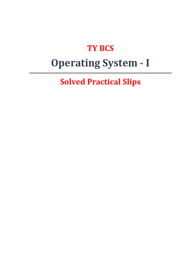 TYBCS OS-I Almost All Slip Solutions | PDF | Command Line Interface ...