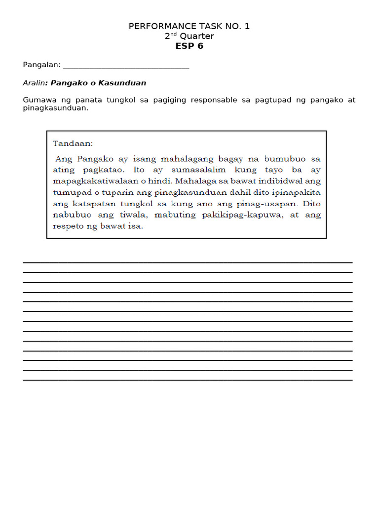 Esp6 Ptask1 Q2 | PDF