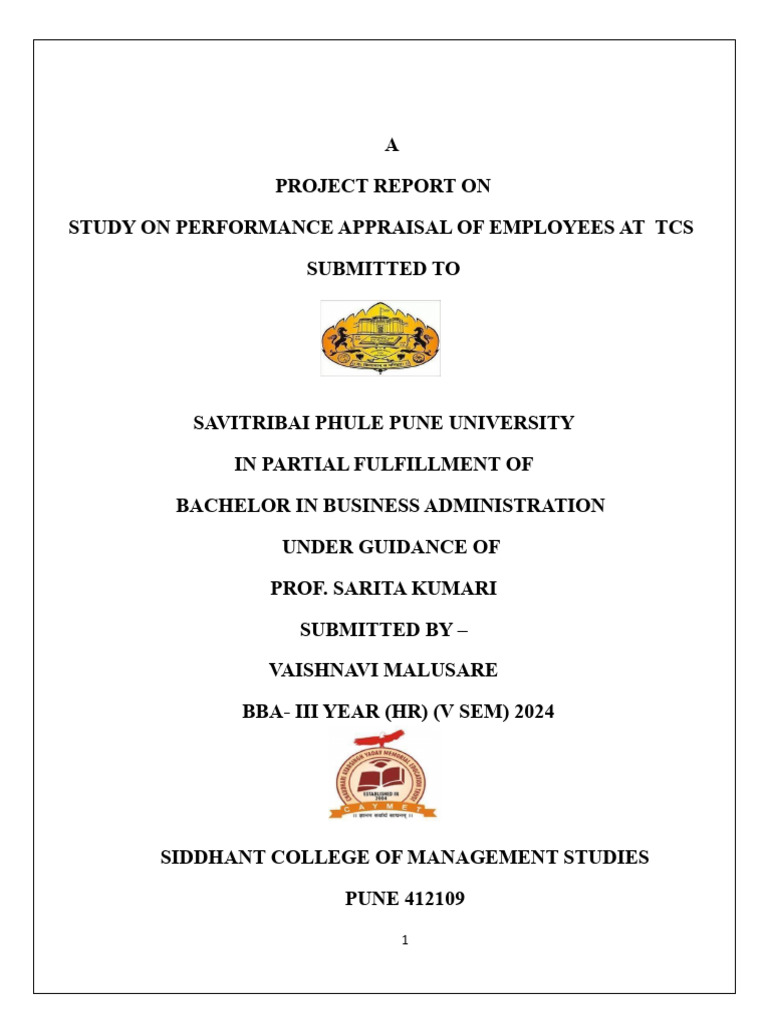 Bba Final Year HR Project. | PDF | Performance Appraisal | Business