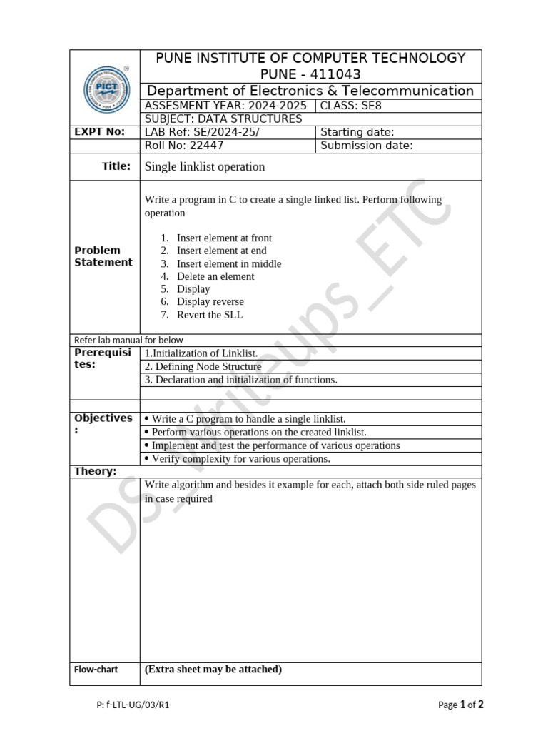 Linklist Exp Extra Writeup Pdf Applied Mathematics Computer Science