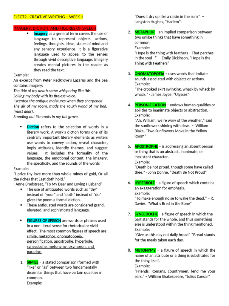 Creative Writing Outline | PDF | Poetry