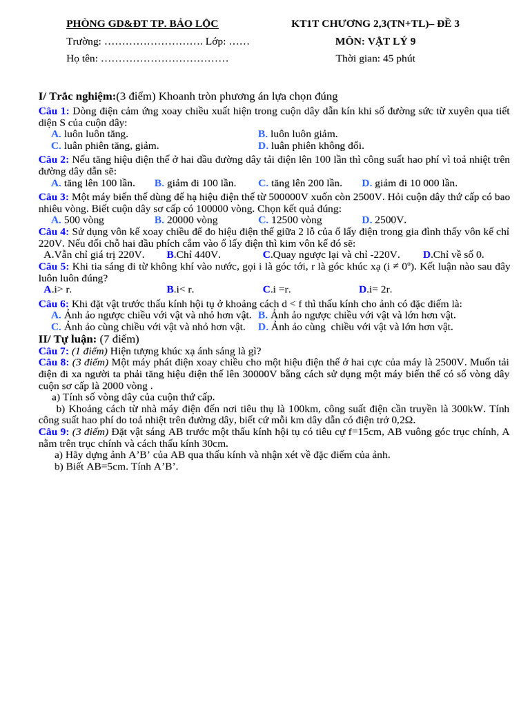 KT45p Tuan 25 Ly 9DeDA | PDF