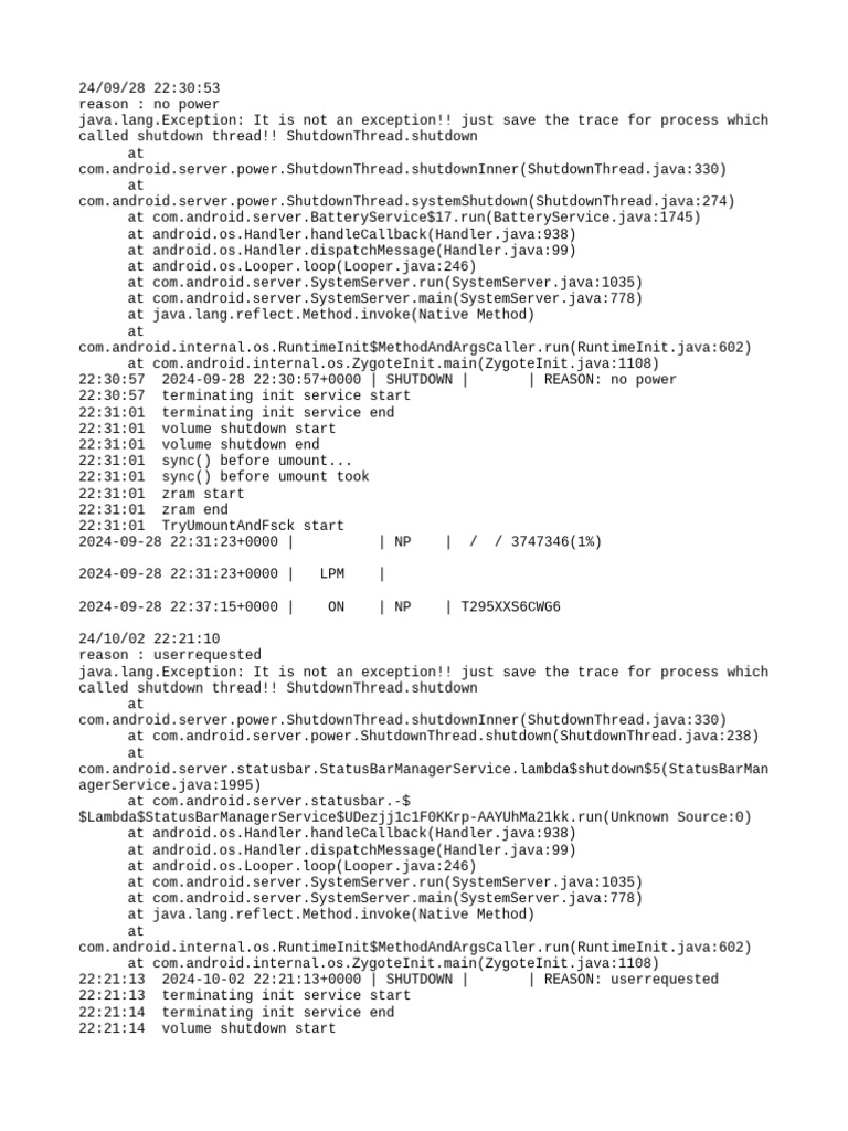 Power Off Reset Reason | PDF | Java (Programming Language) | Object Oriented Programming