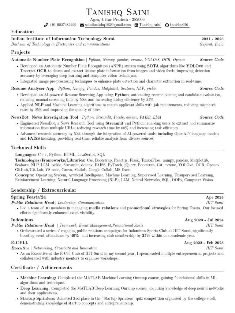 Tanishq ML Data Science Python | PDF | Optical Character Recognition | Machine Learning