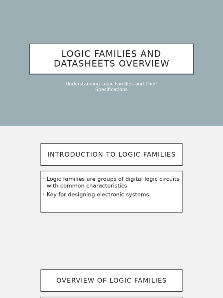 Logic Families and Datasheets | PDF