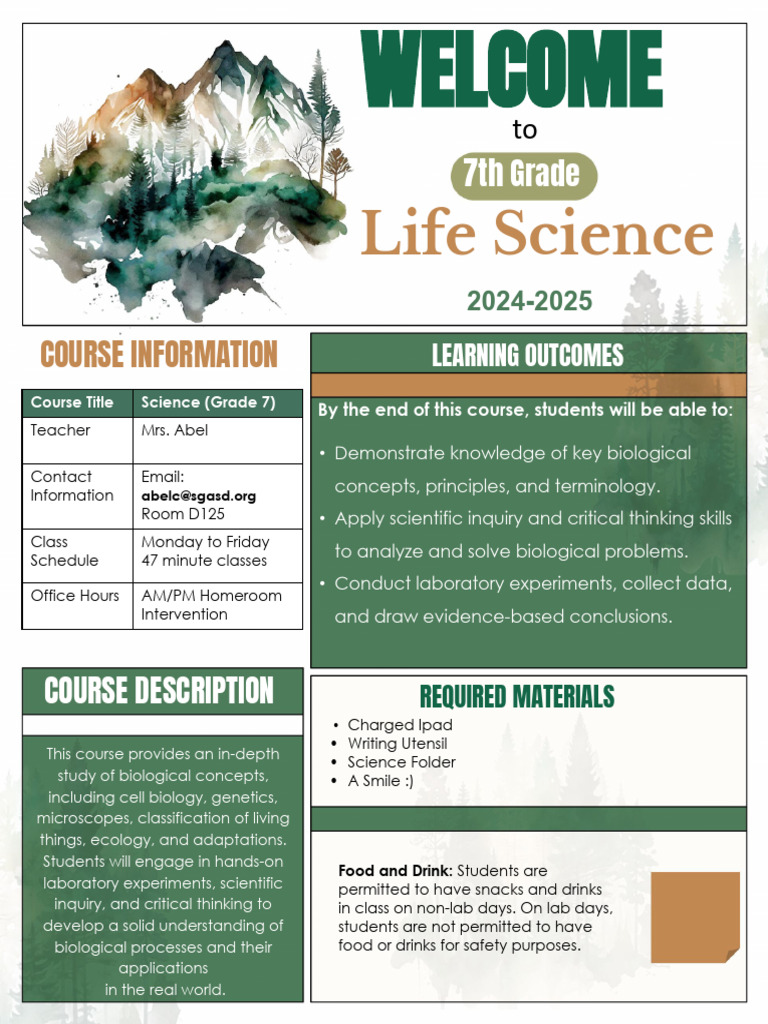 7th Grade Science Course Overview | PDF | Science | Critical Thinking