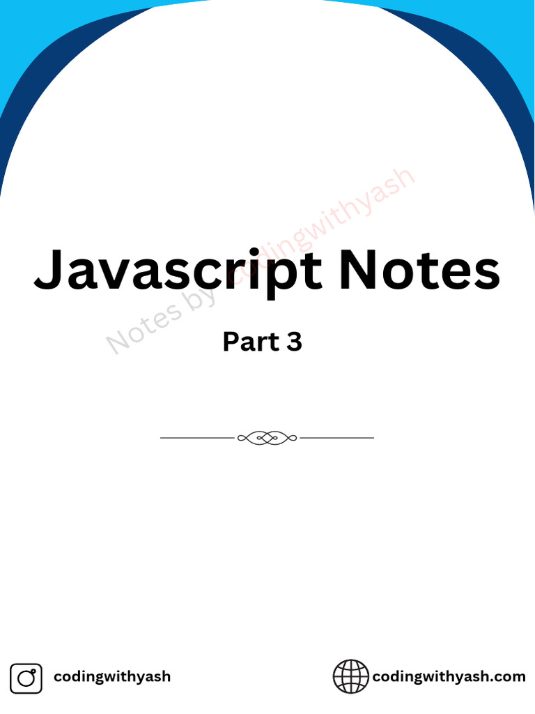 Topicwise Js Notes Part 3 by Codingwithyash | PDF | Programming ...