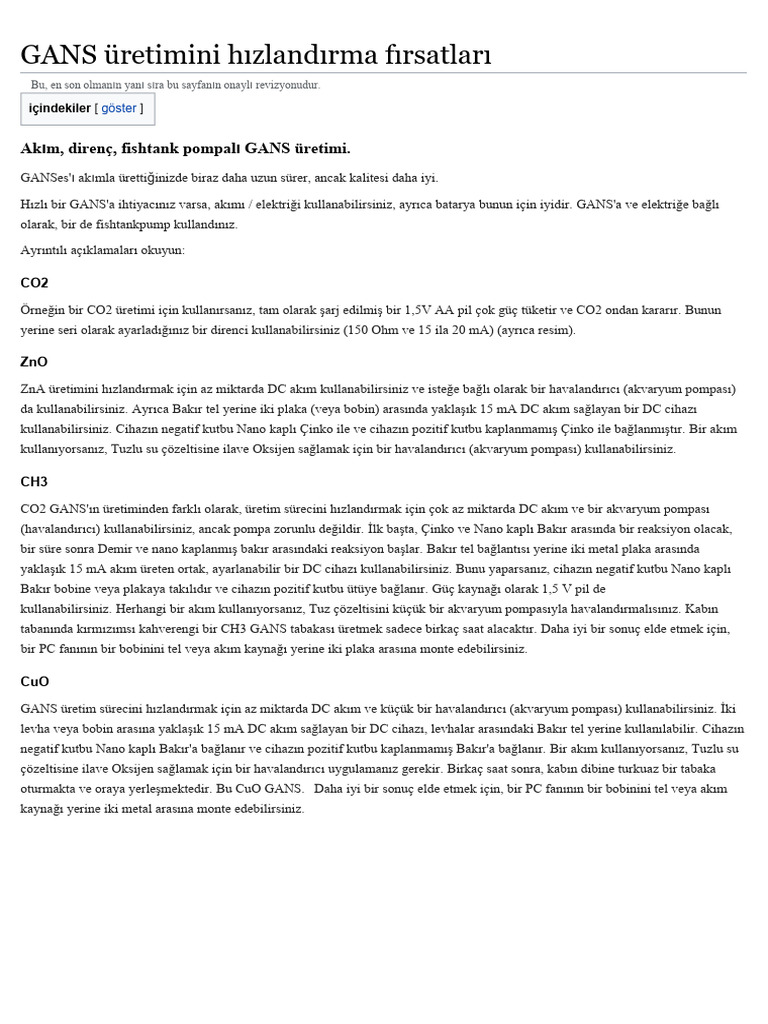 GANS Üretimini Hızlandırma Fırsatları | PDF