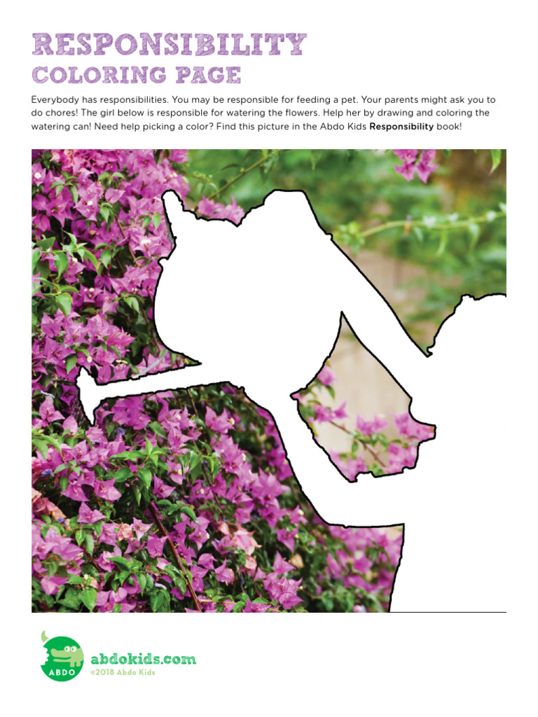 Character Education Responsibility Coloring 3 | PDF