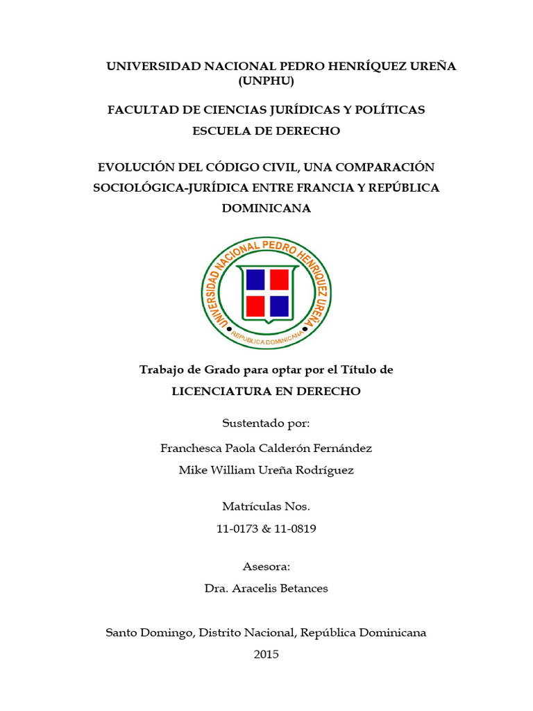 Evolución del Código Civil: Francia y RD | PDF | revolución Francesa ...