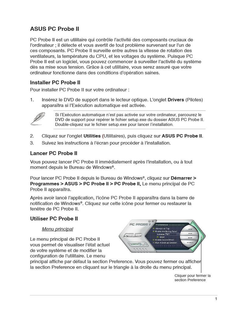 PC Probe II - V1.0 - F | PDF | Microsoft Windows | Ordinateurs personnels