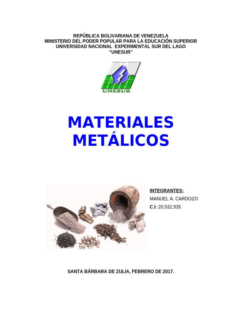 Materiales Metalicos Hierro | PDF | Rieles | Cobre