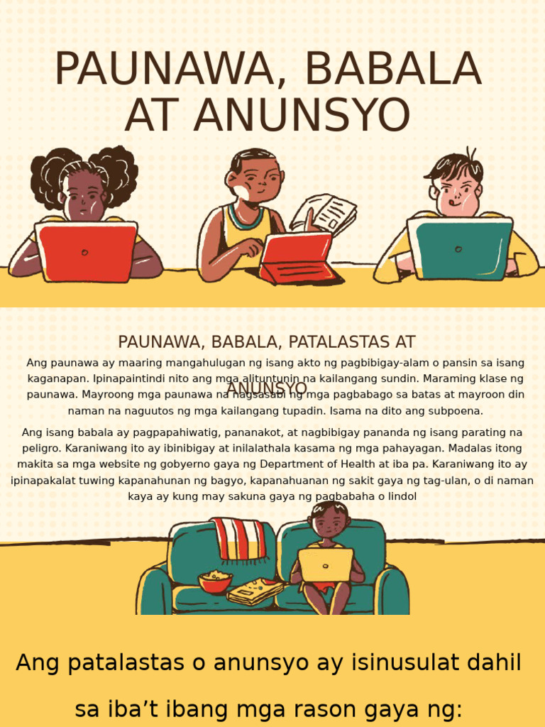Paunawa Babala at Anunsyo | PDF