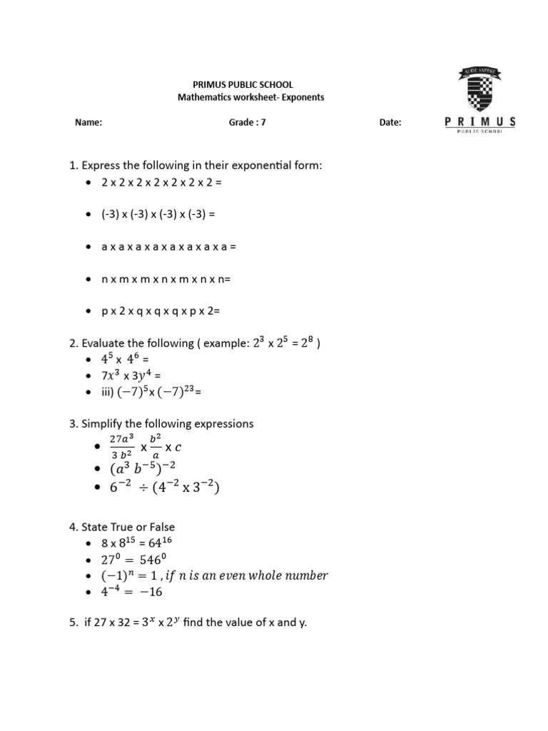 Exponents | PDF