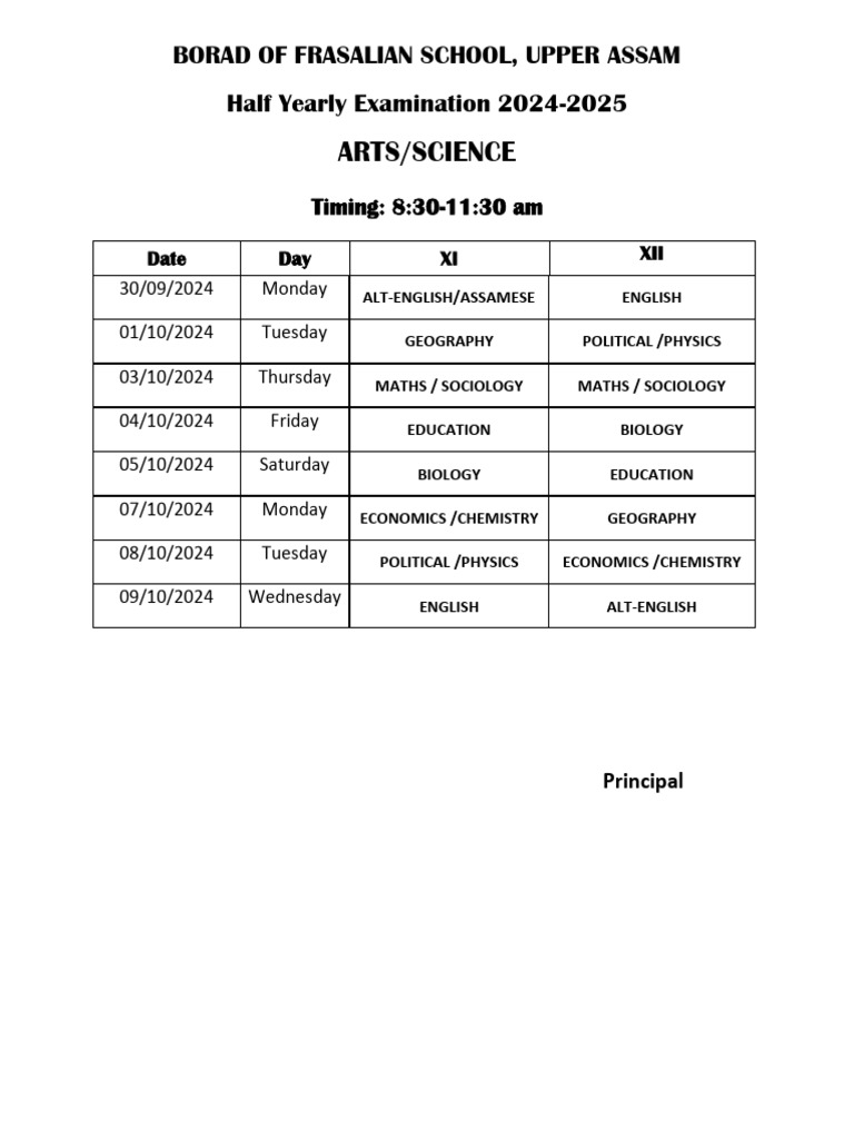 Hs Half Yearly Routine-2024 | PDF