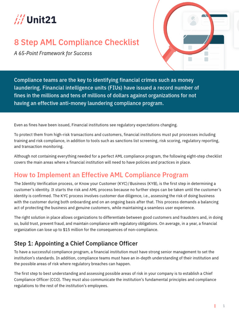 AML Checklist | PDF | Regulatory Compliance | Business