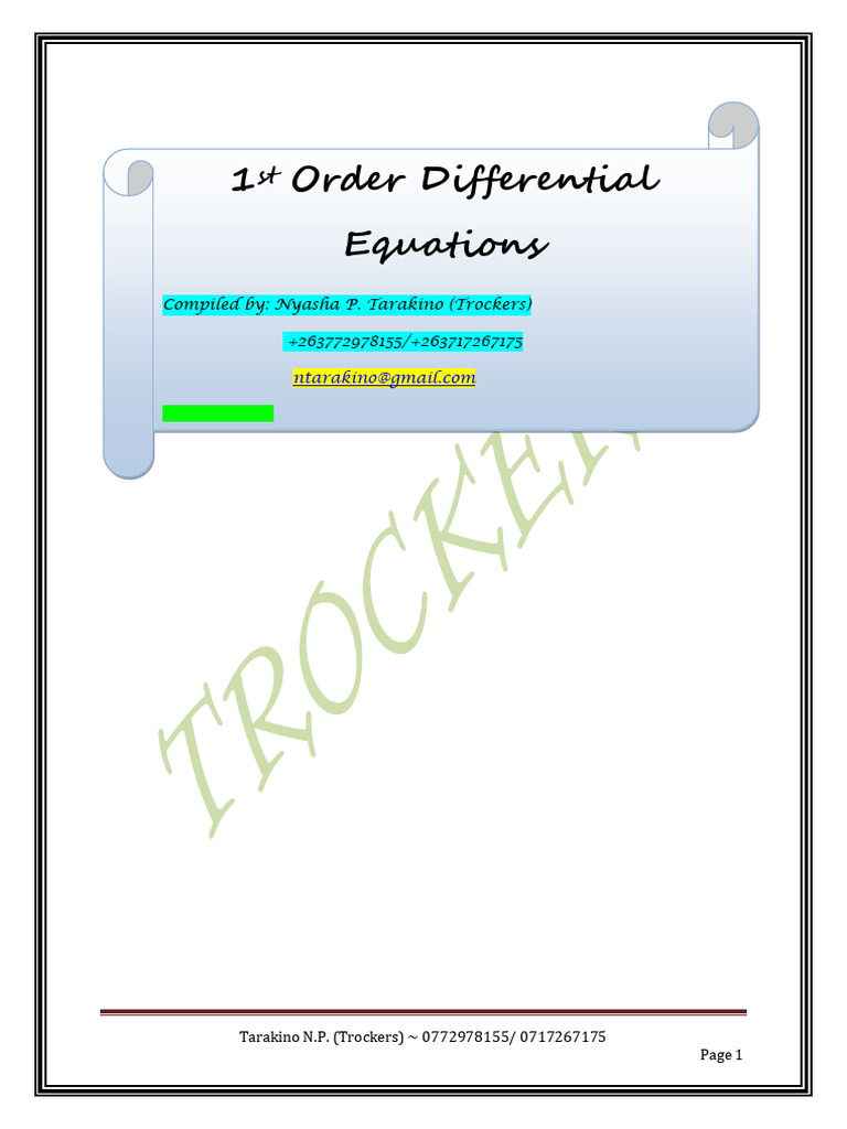 Partial Fractions Notes - by Trockers | PDF | Ordinary Differential ...