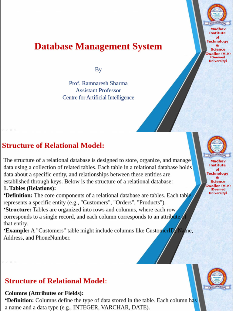 Structure of Relational Model | PDF | Relational Model | Database Index
