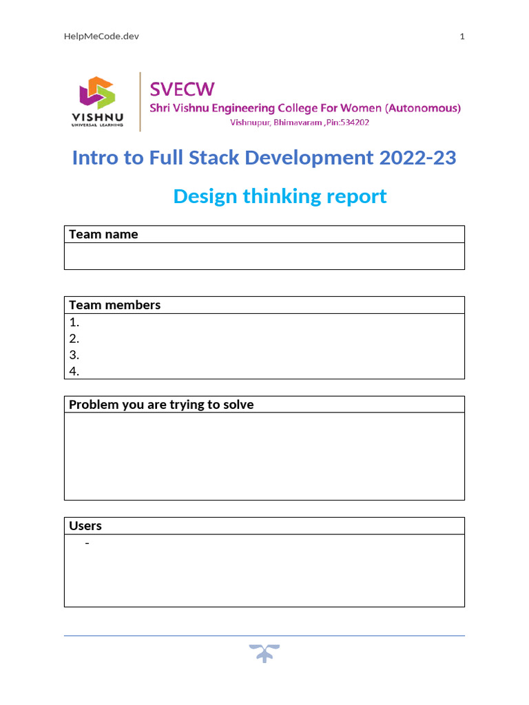 Design Thinking Report | PDF